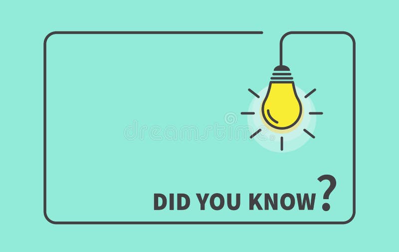 Did You Know Light Bulb Stock Illustrations – 694 Did You Know Light ...