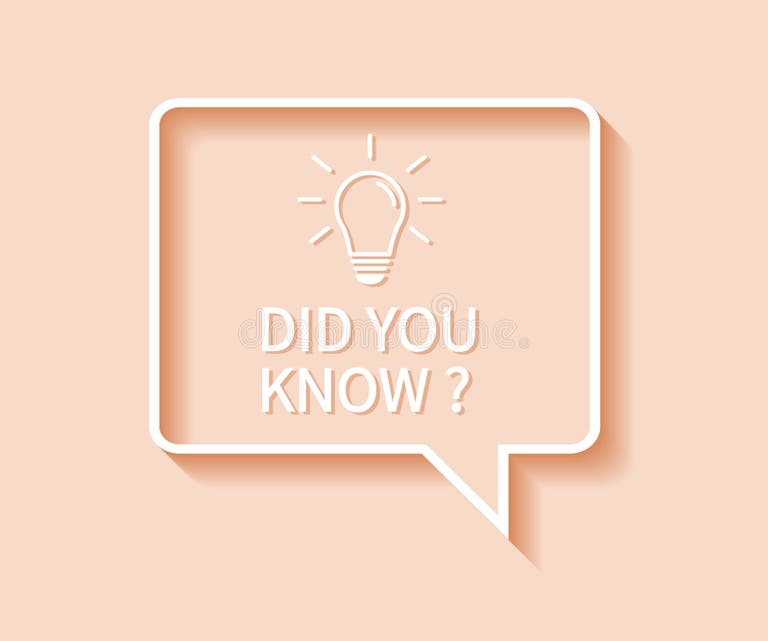 Did You Know. Message Bubble with Light Bulb. Creative Idea and ...