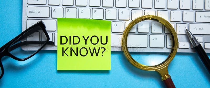 Did You Know? Message on Sticky Note Stock Photo - Image of brainstorm ...