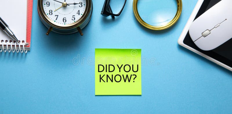 Did You Know? Message on Sticky Note Stock Photo - Image of message ...