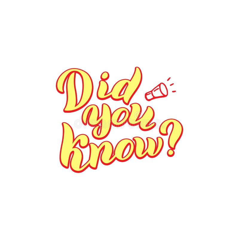 Did You Know Phrase. Funny Lettering Text. Interesting Facts Badge ...