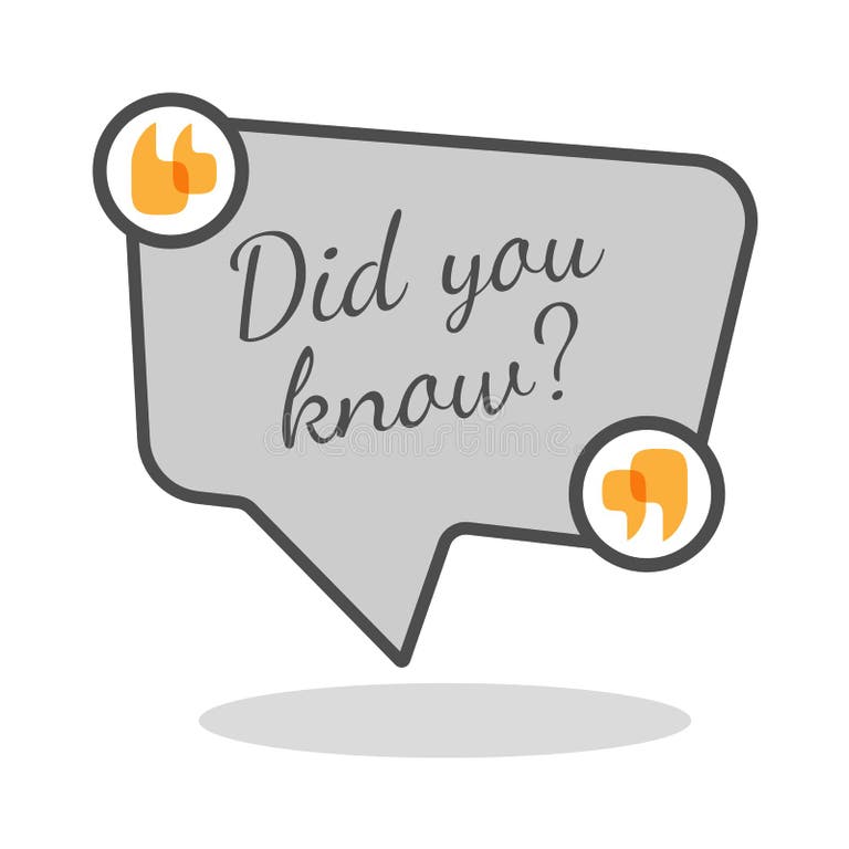 Did You Know Question Inside Rectangular Speech Bubble Stock Vector ...