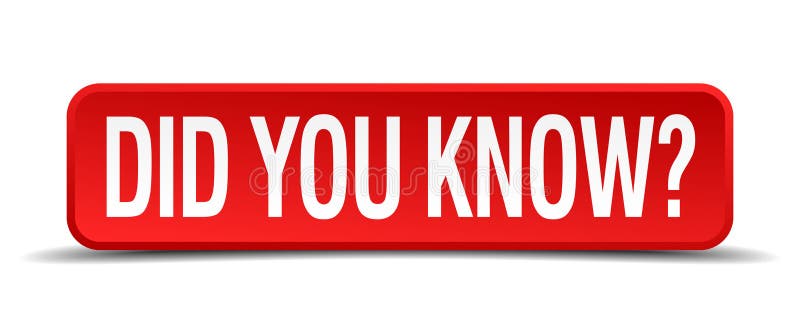 Did You Know Red 3d Square Button Stock Vector - Illustration of ...