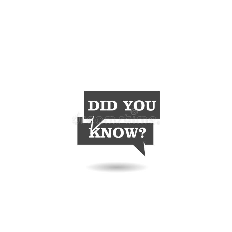 Did You Know Sign Icon with Shadow Stock Vector - Illustration of ...