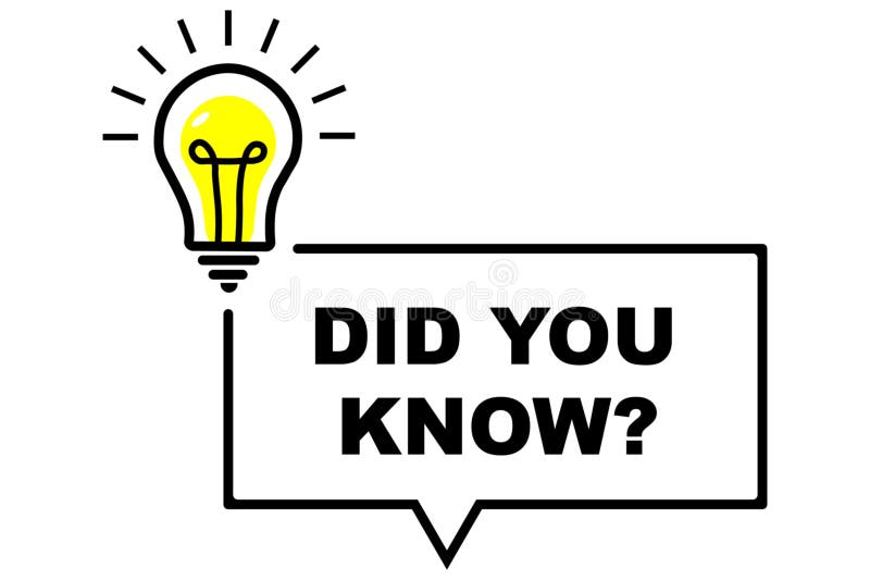 Did You Know Speech Bubble and Light Bulb with Sparkle Rays Shine. Idea ...
