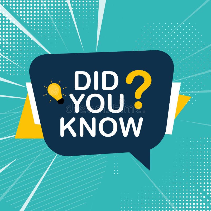 Did You Know Sticker with Speech Bubble. Vector Illustration Stock ...