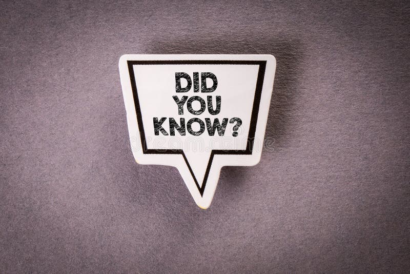Did You Know. Text with a Question on a Speech Bubble Stock Image ...