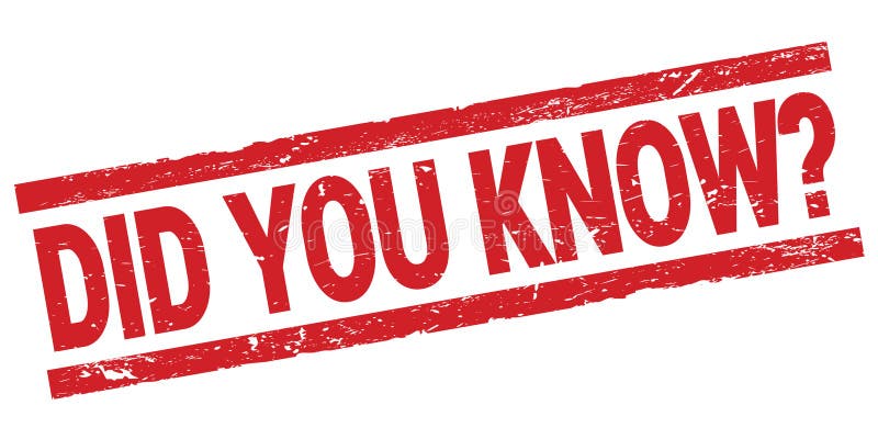 DID YOU KNOW? Text on Red Rectangle Stamp Sign Stock Illustration ...