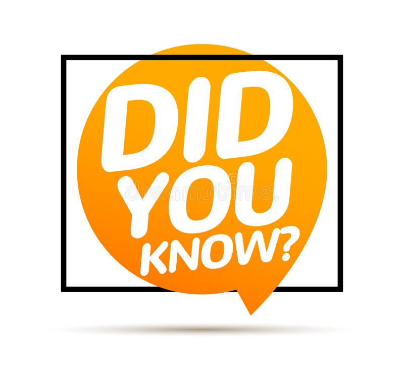 Did You Know Text in Speech Bubble Message. Question Banner or Wisdom ...
