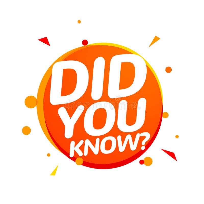 Did You Know Text in Speech Bubble Message. Question Banner or Wisdom ...