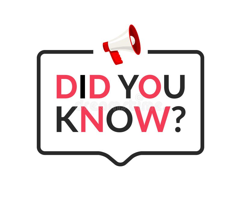 Did You Know Text in Speech Bubble Message. Question Banner or Wisdom ...