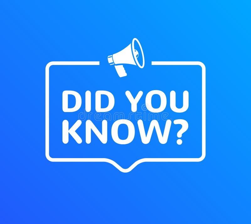 Did You Know Text in Speech Bubble Message. Question Banner or Wisdom ...