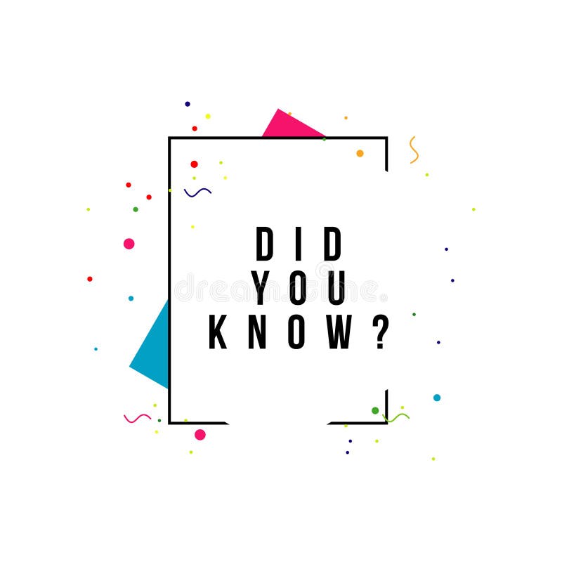 Did You Know Vector Template Design Illustration Stock Vector ...