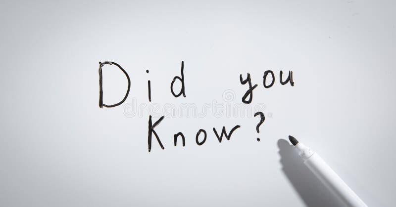 Did You Know Written on Whiteboard Stock Image - Image of learn, word ...