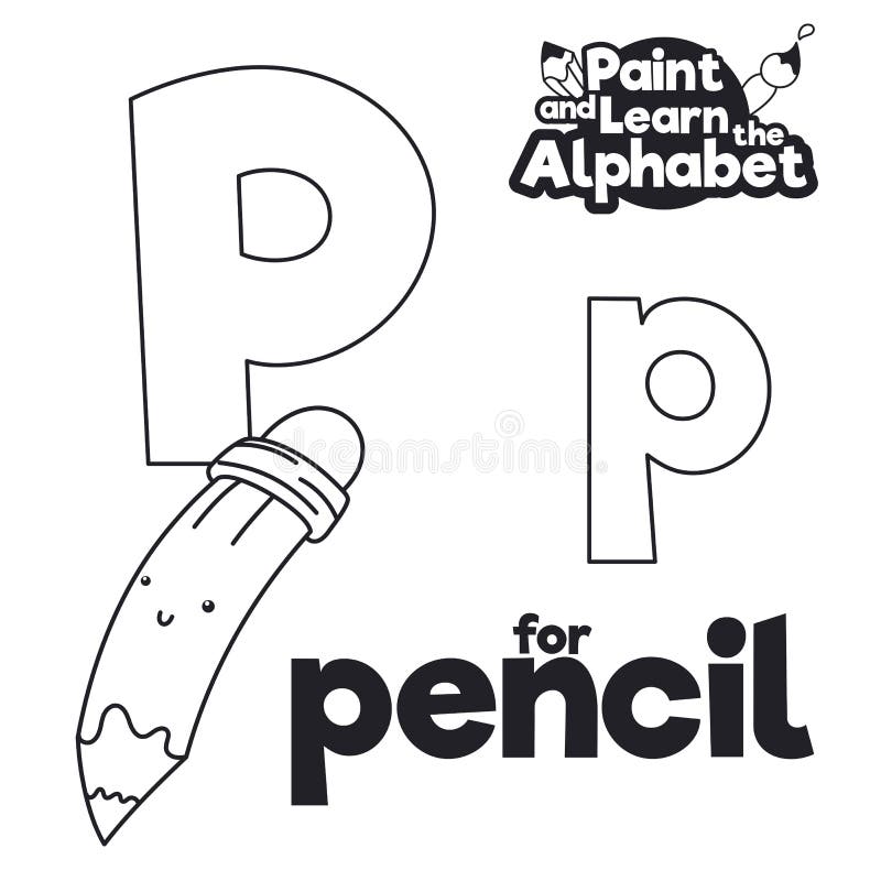 Pencil Ready To Write and To Learn the Letter P, Vector Illustration ...