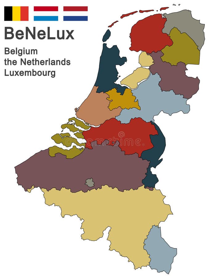 Die Benelux-Staaten vektor abbildung. Illustration von form - 59465316
