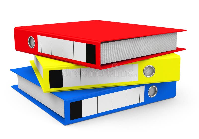 Die bunte Ordnerreihe stock abbildung. Illustration von daten - 48783088