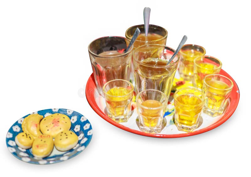 Die Cut of Tea Set with Dessert, Simulation on White Isolated Stock ...