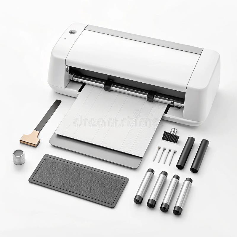 Die Cutting Machine Isolated on White Background Stock Illustration ...