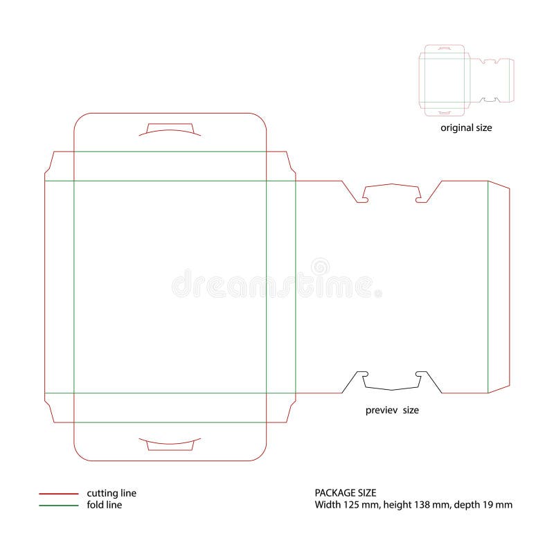 Die-cutting of Packaging with Cut and Fold Lines. Vector Stock Vector ...