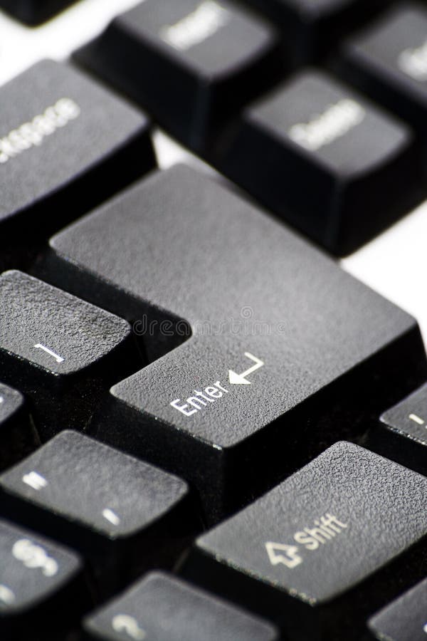 Die ENTER-Taste, Die Auf Eine Tastatur Gerichtet Wird Stockbild - Bild ...