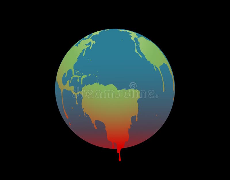 Die Erde Schmilzt, Abbildung Stock Abbildung - Illustration von planet ...