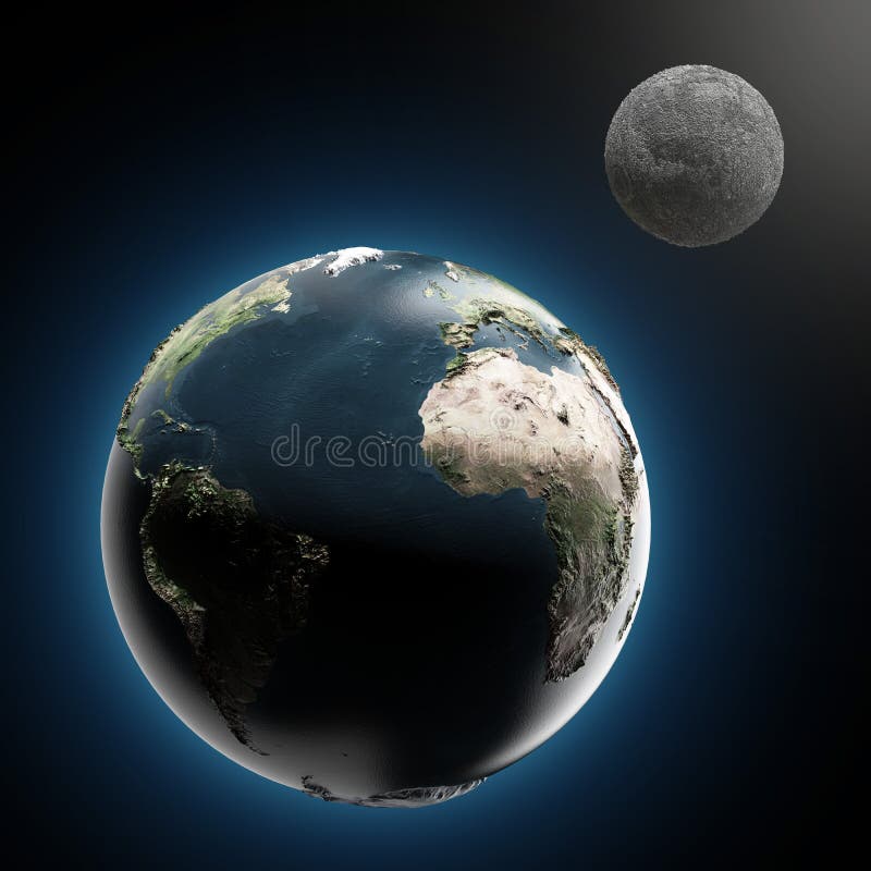 Die Erde Und Der Mond (Elemente Geliefert Von Der NASA) Stock Abbildung ...