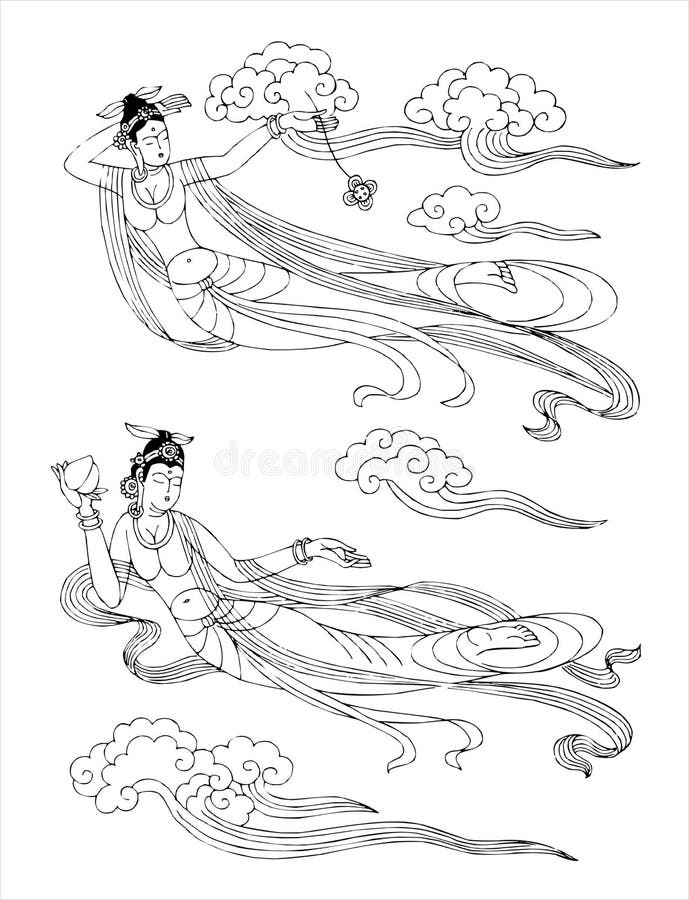 Die Frau des Mythus stock abbildung. Illustration von glück - 5630093