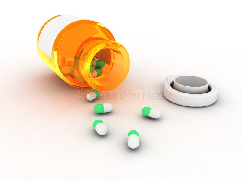 Die gefallene Phiole stock abbildung. Illustration von verpackung - 4680205