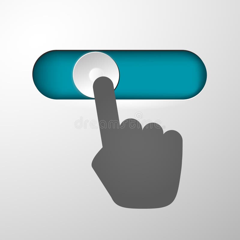 Die Hand bewegt den Knopf vektor abbildung. Illustration von ikone ...