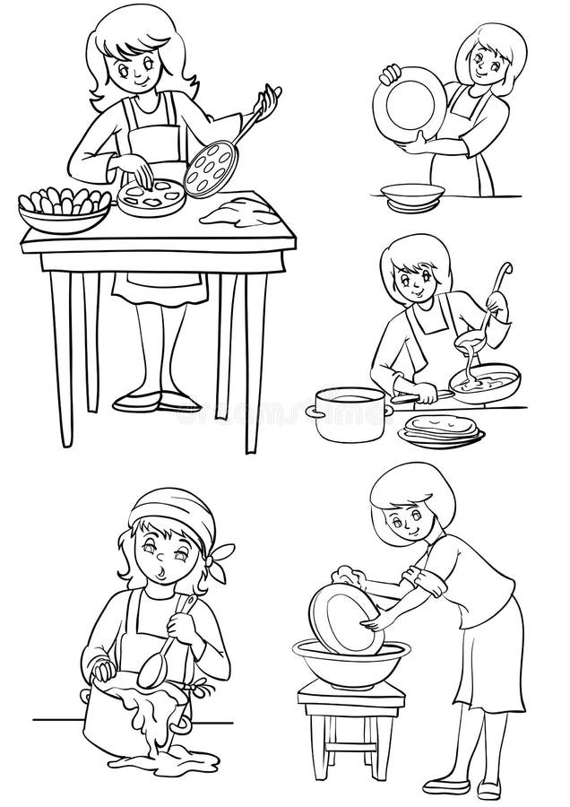 Die Hausfrau vektor abbildung. Illustration von bassin - 10595629