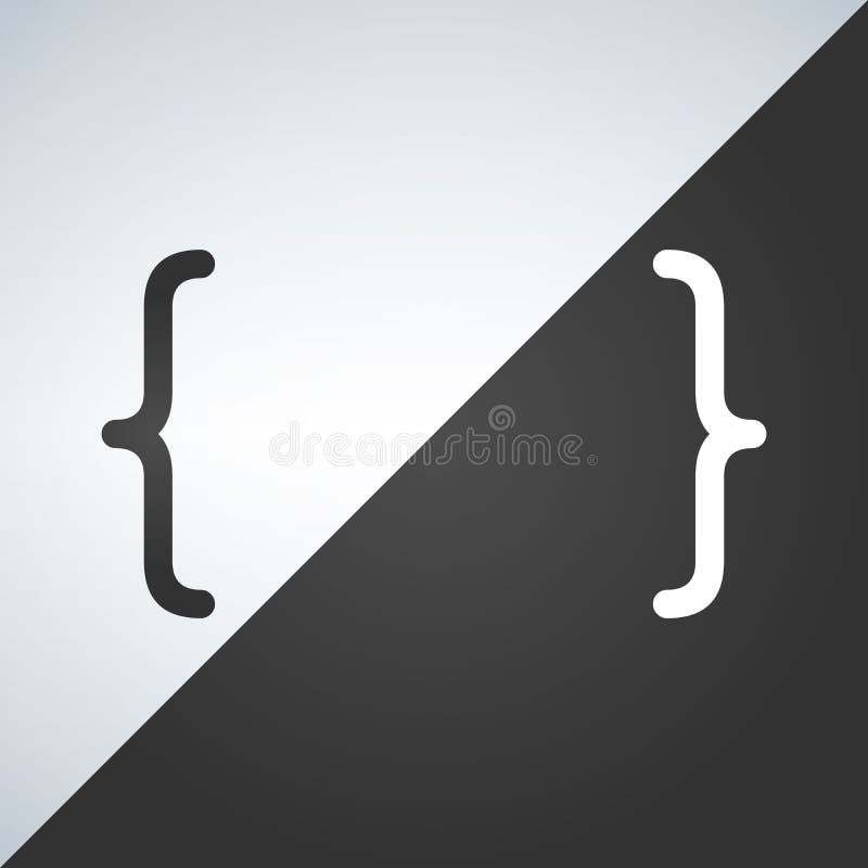 Graue Ikone Der Ikone Der Gelockten Klammer Auf Notizblock-Artschablone ...