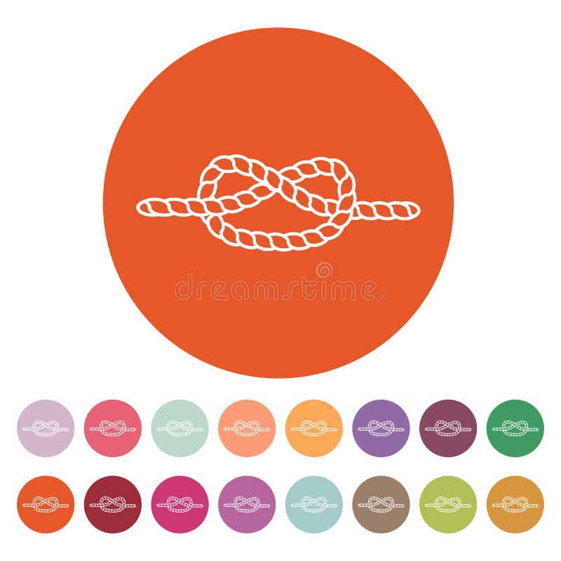 Die Knotenikone Knoten Und Bindung, Seilsymbol Flach Vektor Abbildung ...