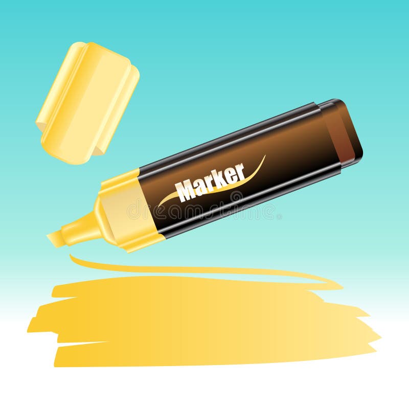 Die Markierung, Zeichnend Auf Das Blatt Papier Vektor Abbildung ...