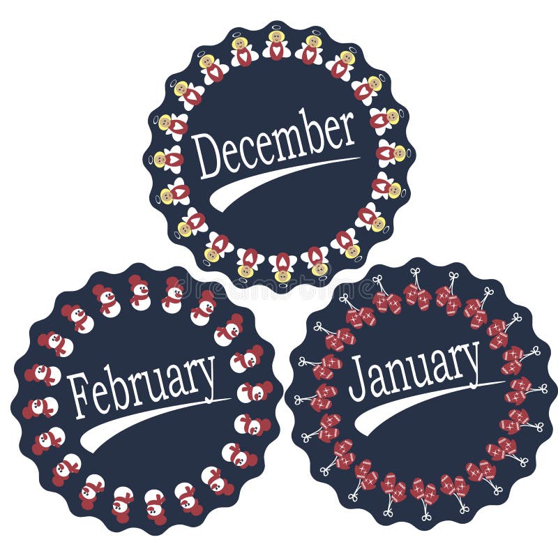 Die Monate des Winters vektor abbildung. Illustration von jahreszeit ...
