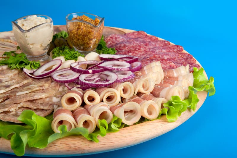Wurst Und Speck, Traditionelle Kurierte Fleischware Stockfoto - Bild ...