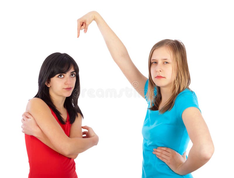 Die Schuld liegt mit ihr! stockfoto. Bild von emotional - 31034596