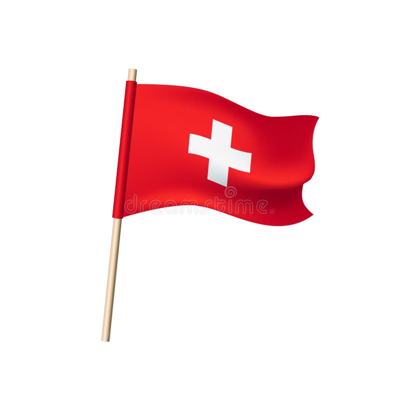 Die Schweiz-Flagge Auf Weißem Hintergrund Vektor Abbildung ...