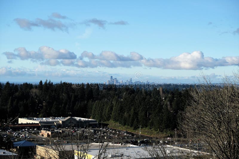 Die Seattle-Skyline Von Newcastle, Washington, USA Redaktionelles Bild ...