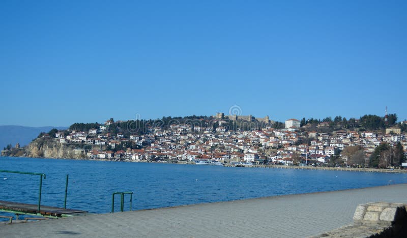Die Stadt Ohrid am Ohrid See Stockbild - Bild von kyrill, strand: 82893431