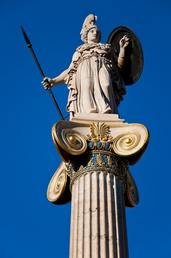 Die Statue Von Athene. Athen, Griechenland. Stockfoto - Bild von kultur ...