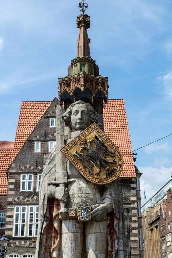 Die Statue Von Roland in Bremen Stockbild - Bild von ritter ...