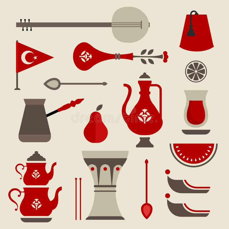 Symbole von der Türkei vektor abbildung. Illustration von freude - 53590940