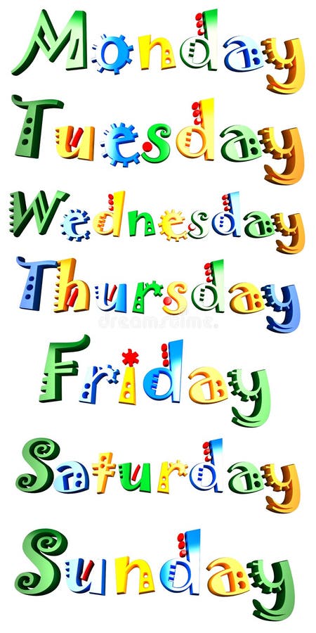 Hand Schriftliche Tage Der Wochen-Abbildung Vektor Abbildung ...