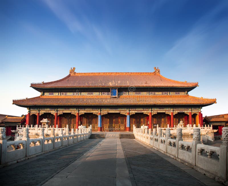 Tempel Der Verbotenen Stadt in Peking China Redaktionelles Stockbild ...