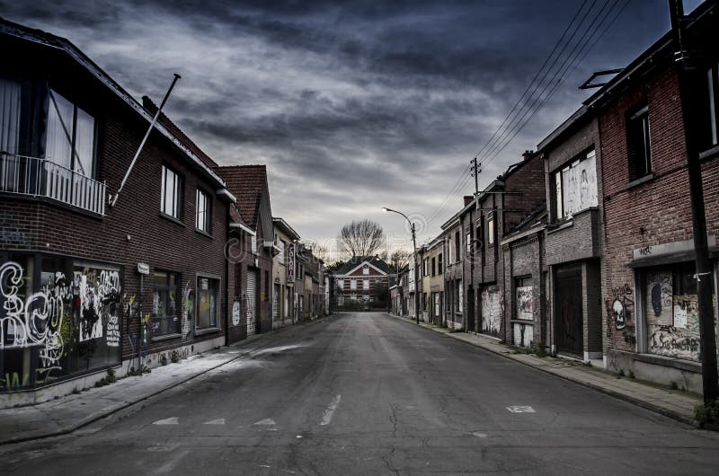 Die Verlassene Stadt in Belgien Stockbild - Bild von stadt, bunt: 64371355