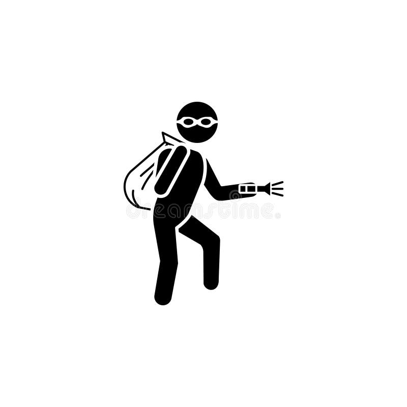 Dieb mit Zeichen 123 stock abbildung. Illustration von einbrecher ...