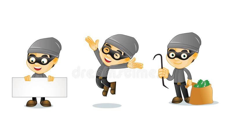 Dief 1 vector illustratie. Illustration of mascotte, misdadig - 63091498