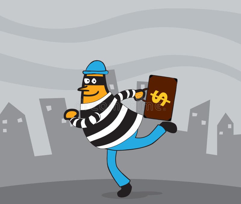 Dief in actie vector illustratie. Illustration of masker - 25659478