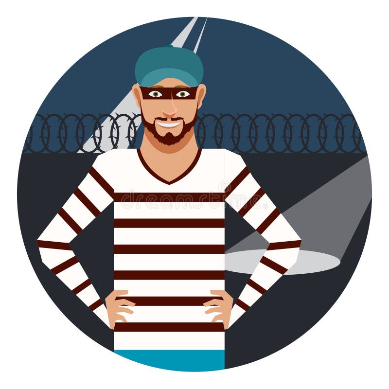 Dief in de Gevangenis vector illustratie. Illustration of ...